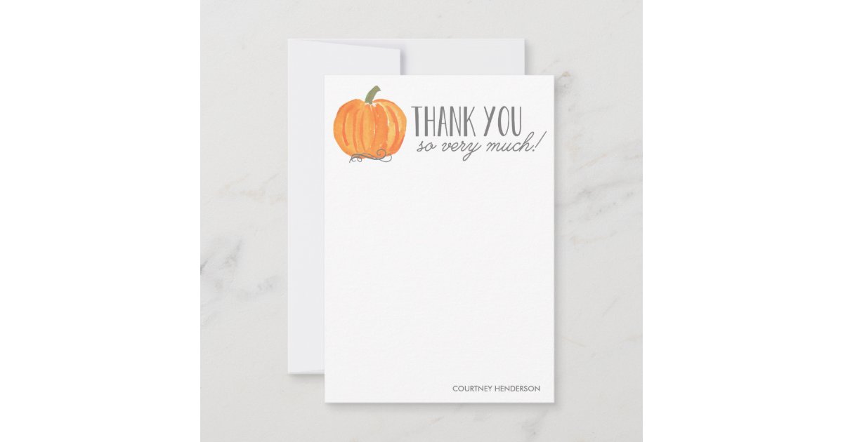 Fall Pumpkin | Thank You Note | Zazzle
