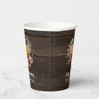 Fall Pumpkin Thanksgiving Paper Cups | Zazzle