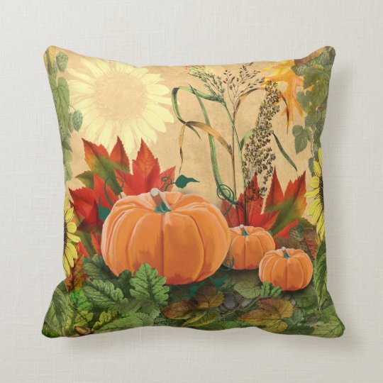 Fall Pumpkin Throw Pillow | Zazzle.com