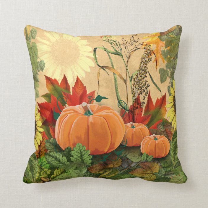 Fall Pumpkin Throw Pillow | Zazzle.com