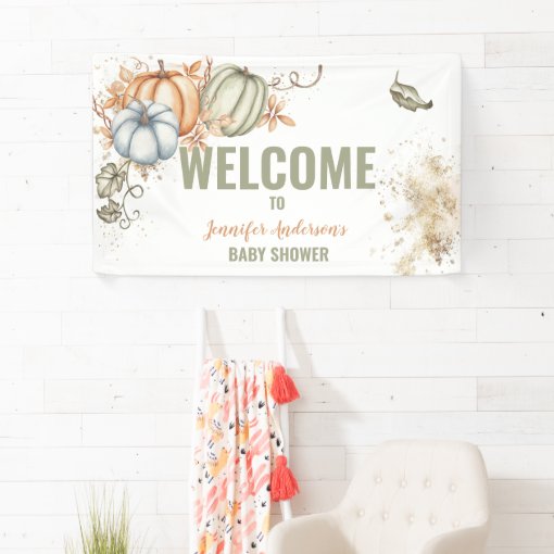 Fall Pumpkins Baby Shower Banner | Zazzle
