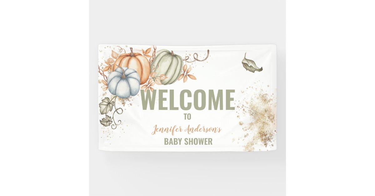 Fall Pumpkins Baby Shower Banner | Zazzle