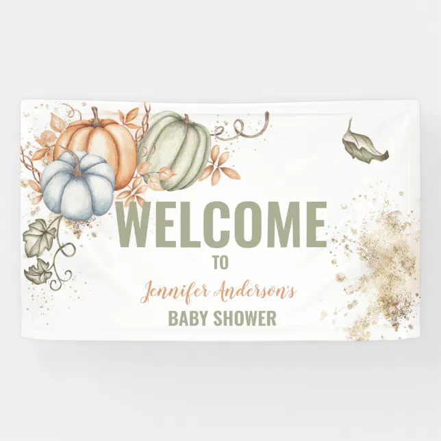 Fall Pumpkins Baby Shower Banner | Zazzle