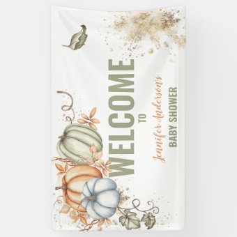 Fall Pumpkins Baby Shower Banner | Zazzle