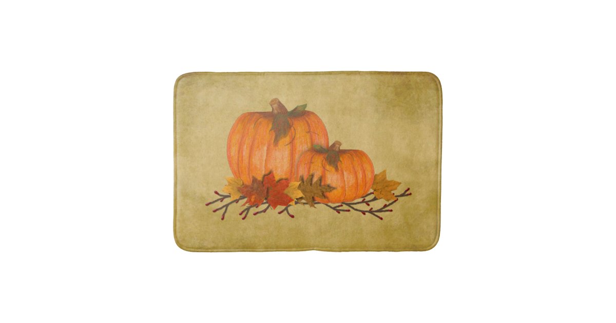 Fall Pumpkins Bath Mat | Zazzle