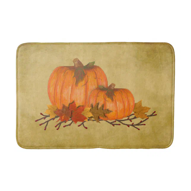 Fall Pumpkins Bath Mat | Zazzle