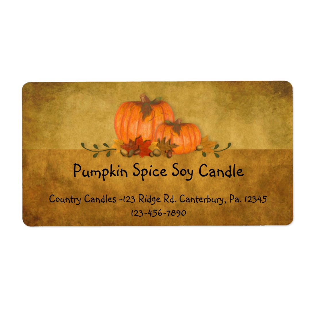 Fall Pumpkins Candle Label | Zazzle