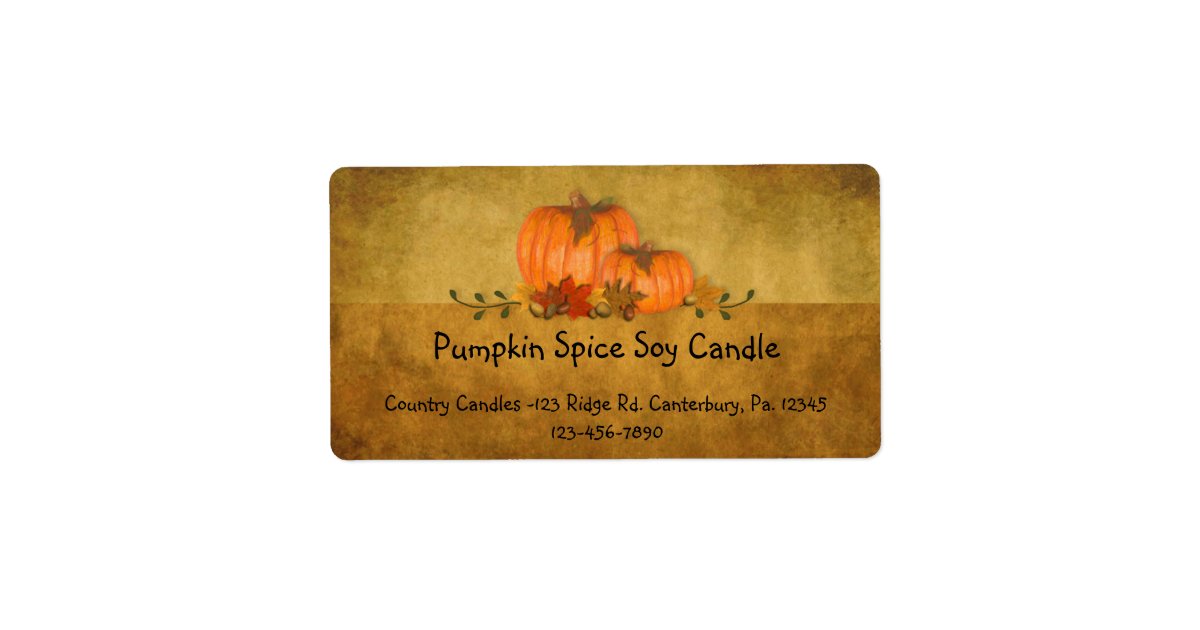 Fall Pumpkins Candle Label | Zazzle