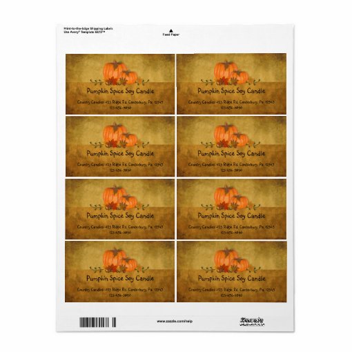 Fall Pumpkins Candle Label | Zazzle