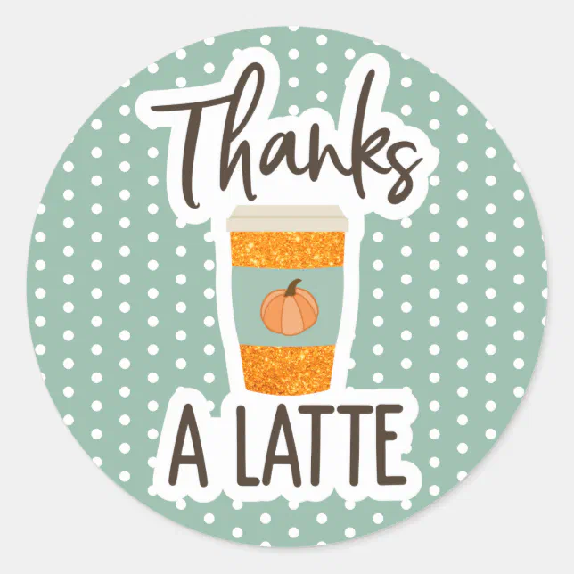 Fall Pumpkins Latte Thank You Stickers | Zazzle
