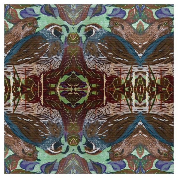 Fall Fatty Quail Fabric | Zazzle