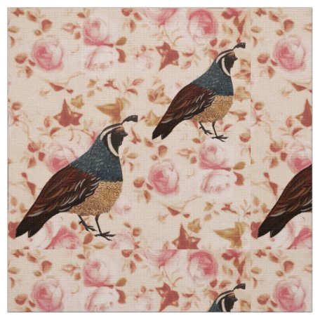 Fall Fatty Quail Fabric | Zazzle