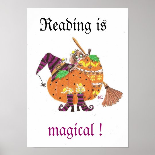 Fall reading poster | Zazzle.com