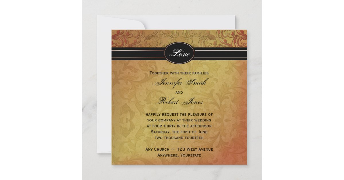 Fall Regency Wedding Invitation | Zazzle