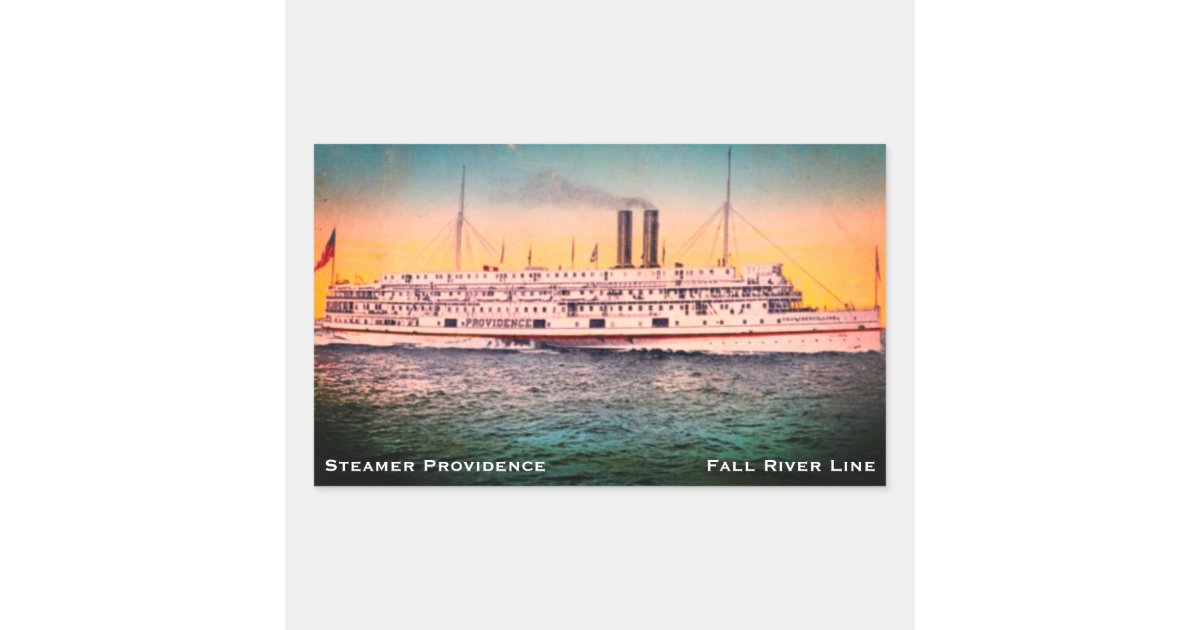 Fall River Line, Steamship 'Providence' Rectangular Sticker | Zazzle