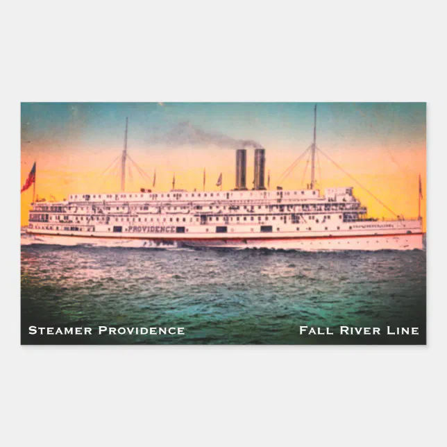 Fall River Line, Steamship 'Providence' Rectangular Sticker | Zazzle