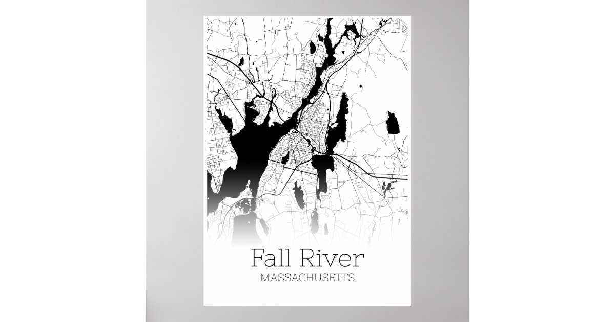 Fall River Map - Massachusetts - City Map Poster | Zazzle