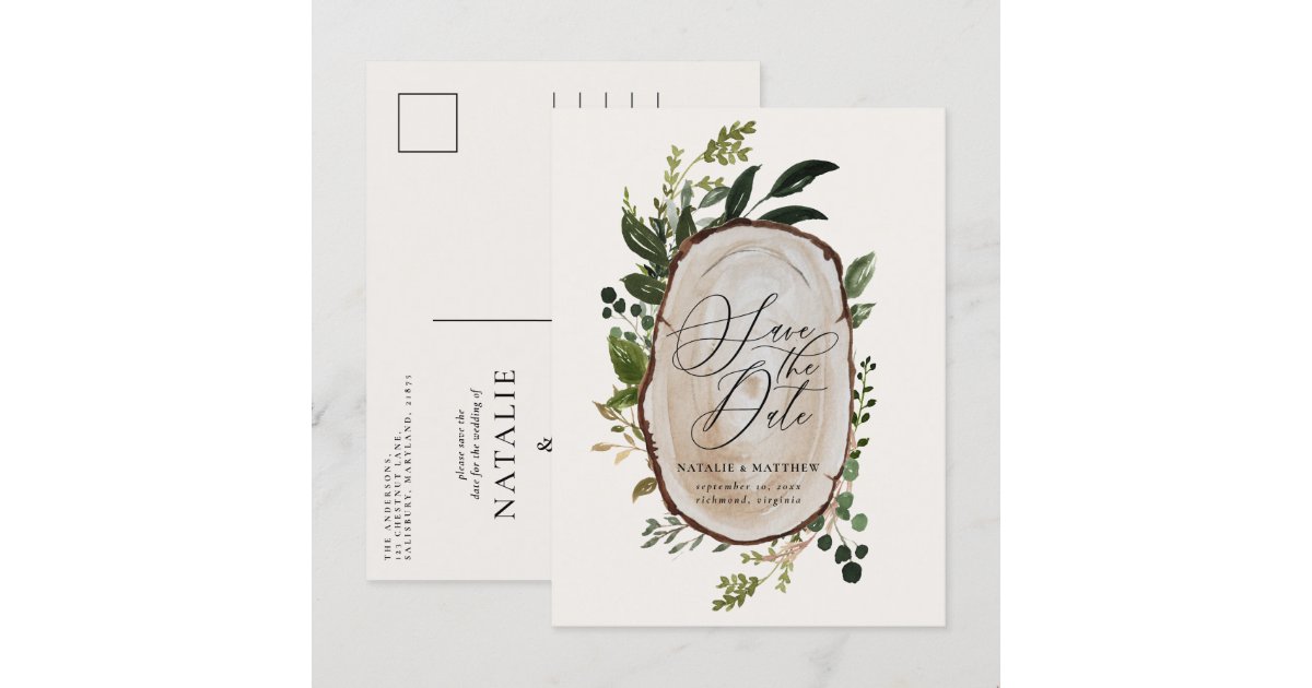 Fall rustic elegant farmhouse wedding announcement postcard | Zazzle