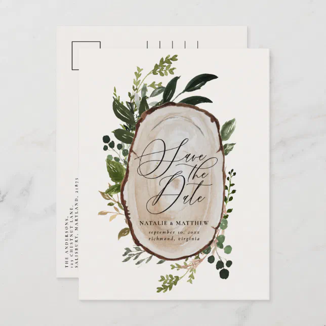 Fall rustic elegant farmhouse wedding announcement postcard | Zazzle