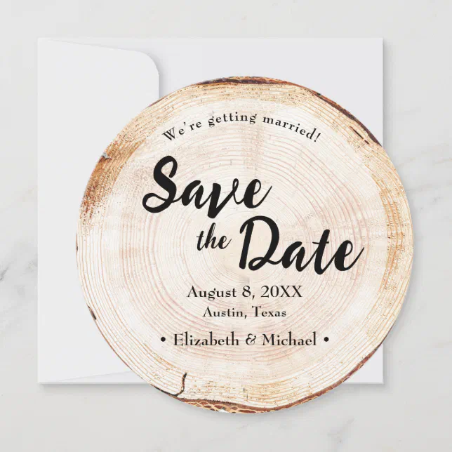 Fall Rustic Save the date Wood background Invitation | Zazzle
