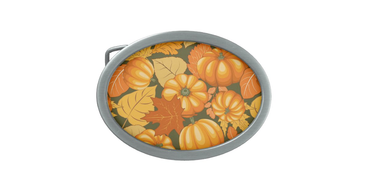 Fall Season Halloween Pumpkins Pattern Belt Buckle | Zazzle