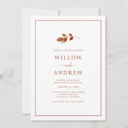Fall Simple Wedding Invitation | Zazzle