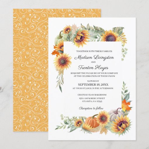 Fall Sunflower Wedding Invitation | Zazzle