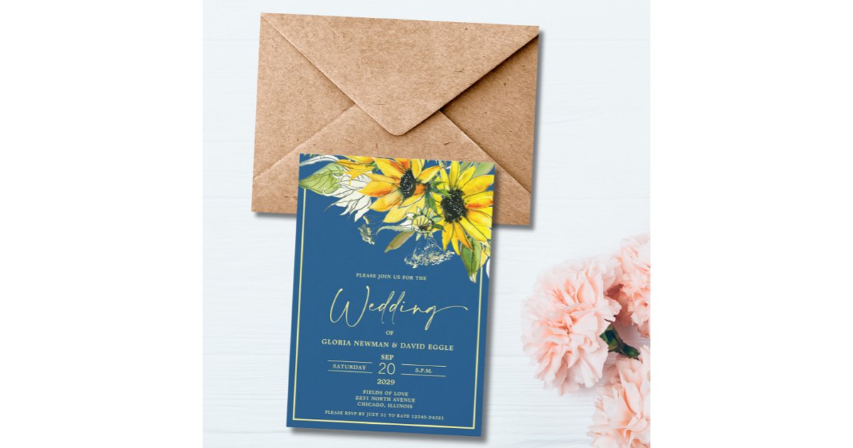 Fall Sunflower Wedding Invitation | Zazzle