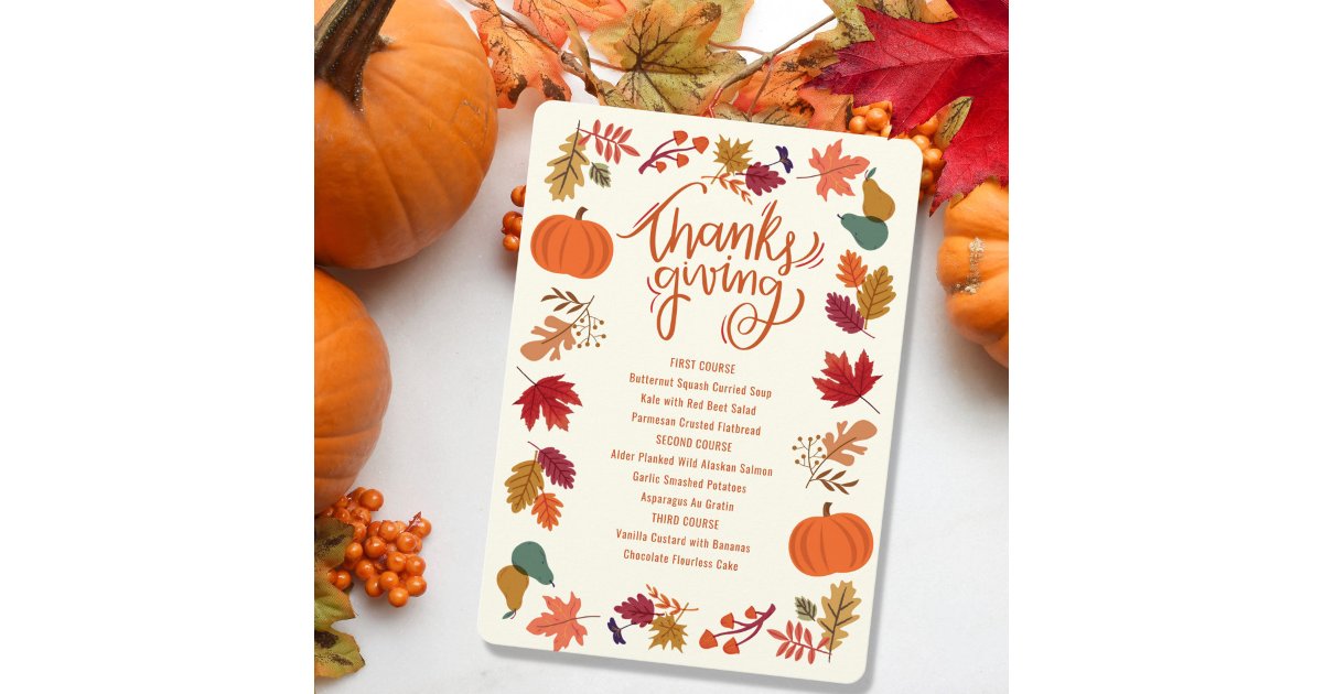 Fall Surround Thanksgiving Menu | Zazzle