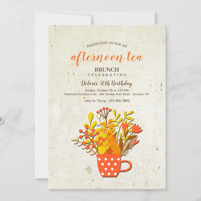Fall Tea Invitation | Zazzle