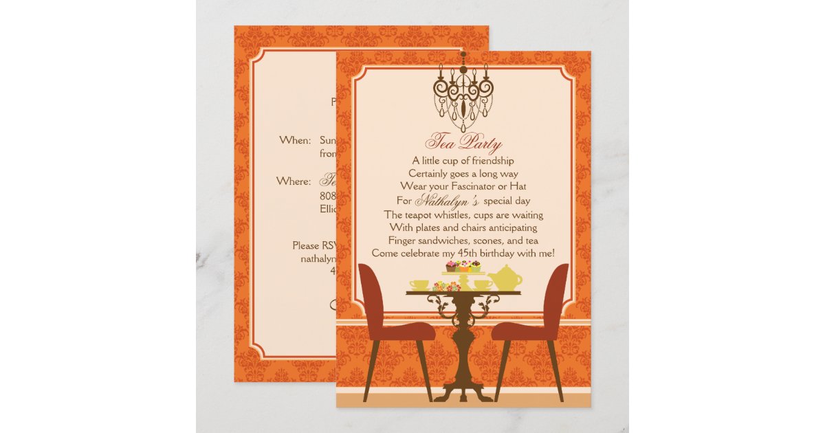 Fall Tea Party Invitation | Zazzle
