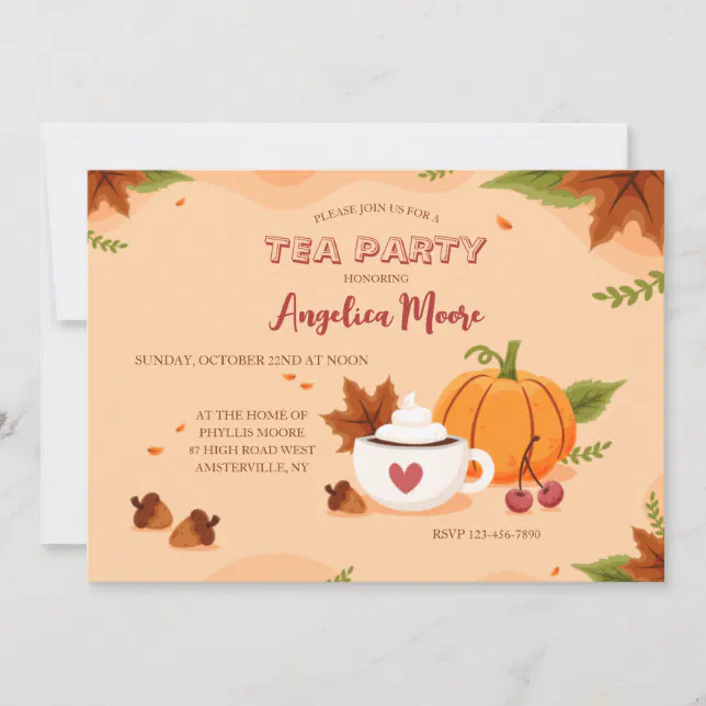 Fall Tea Party Invitations | Zazzle