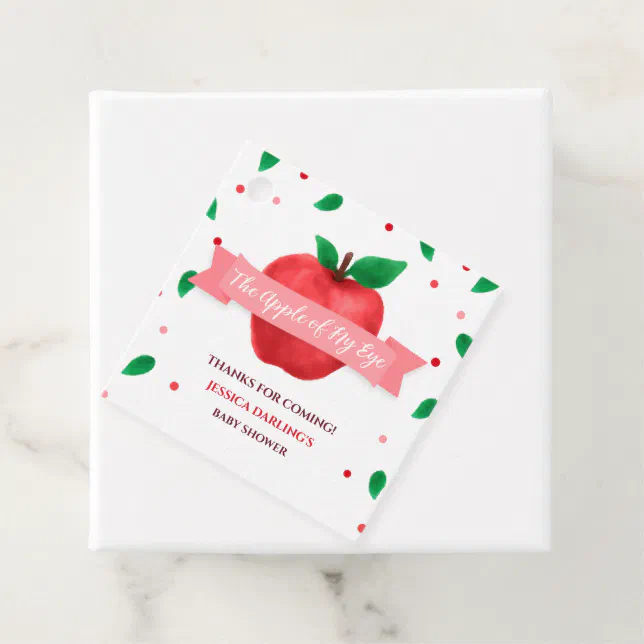 Fall theme apple of my eye baby shower favor tags | Zazzle