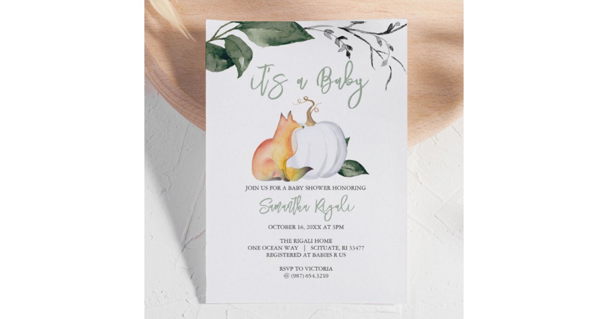 Fall-themed baby shower invitations | Zazzle