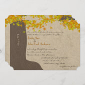 Fall Tree Initials In Trunk Yellow Orange Leaves Invitation | Zazzle