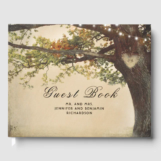 Fall Tree Rustic Country Wedding Guest Book | Zazzle