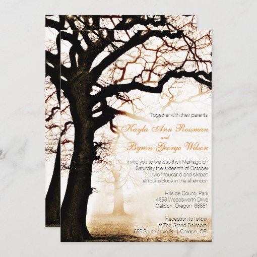 Fall Tree Wedding Invitation | Zazzle