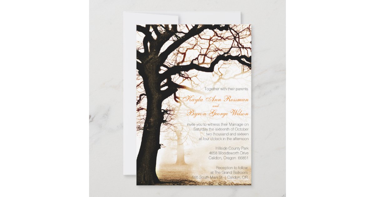 Fall Tree Wedding Invitation | Zazzle