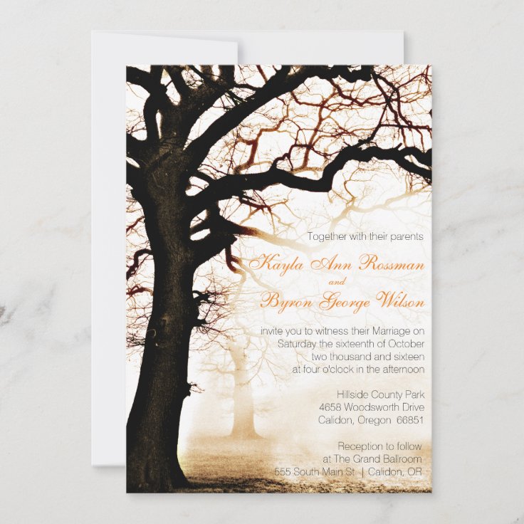 Fall Tree Wedding Invitation | Zazzle