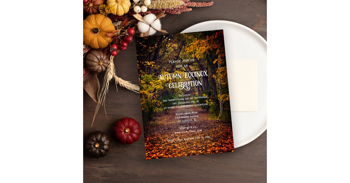 Fall Trees Autumn Equinox Celebration Invitation | Zazzle