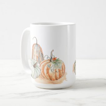 Fall Watercolor Pumpkins Coffee Mug | Zazzle
