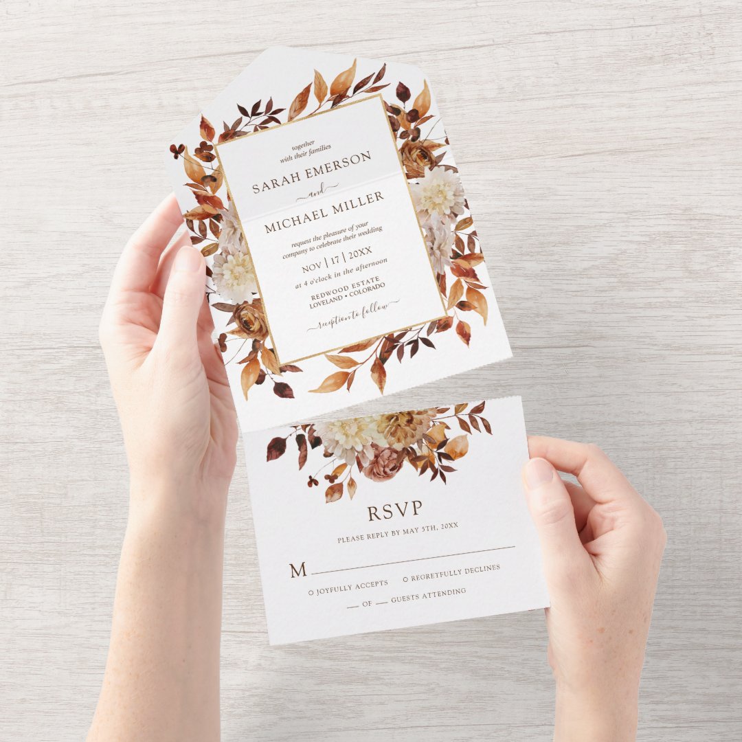Fall Wedding All In One Invitation | Zazzle