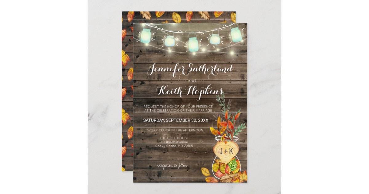 Fall Wedding Invitation | Zazzle