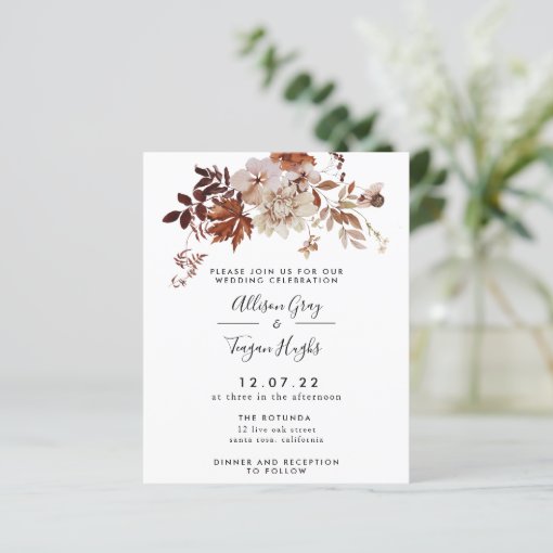 Fall Wedding Invitation | Budget | Zazzle