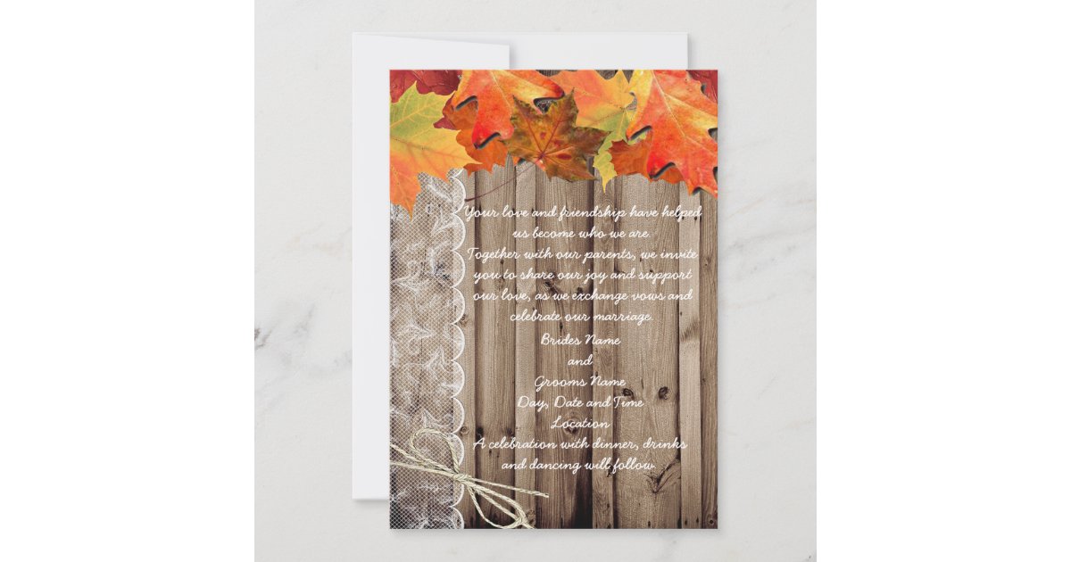 Fall Wedding Invite | Zazzle