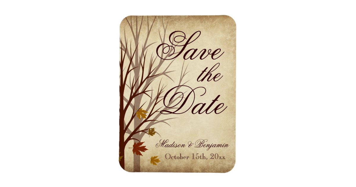 Fall Wedding Save the Date Flexible Magnet | Zazzle