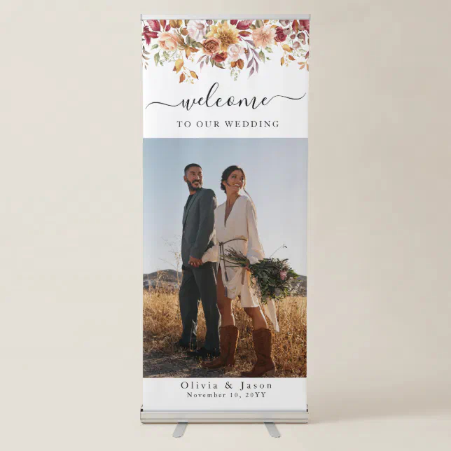 fall Welcome personalized Photo Retractable Banner | Zazzle