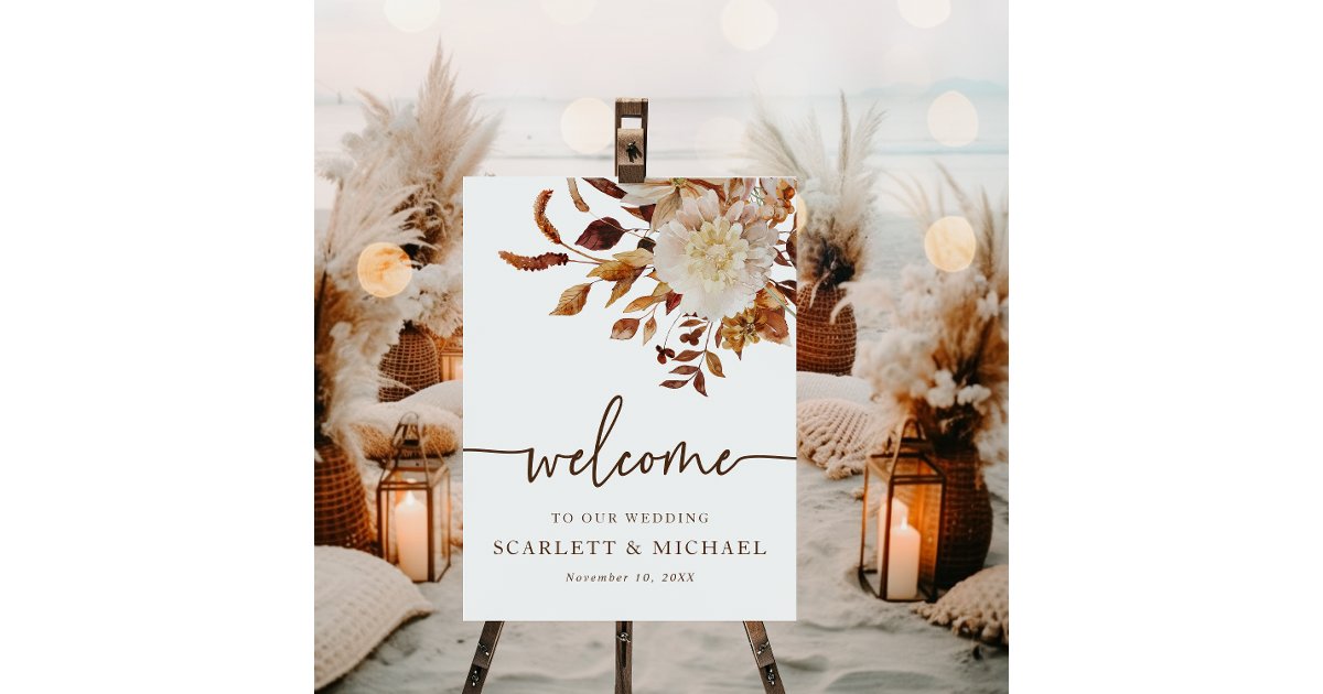Fall Welcome Wedding Sign | Zazzle