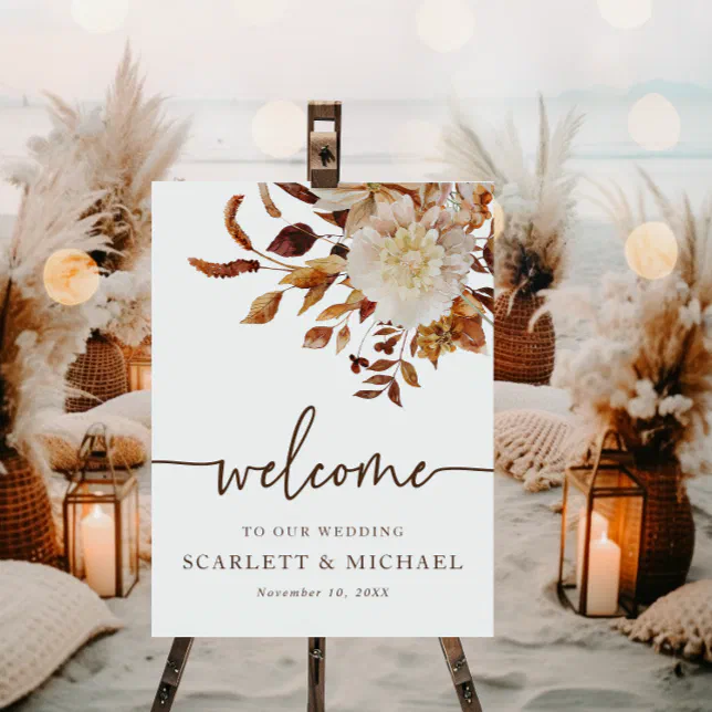Fall Welcome Wedding Sign | Zazzle