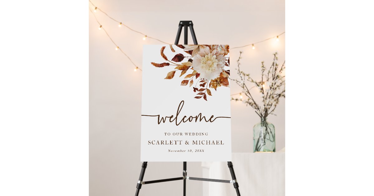 Fall Welcome Wedding Sign | Zazzle